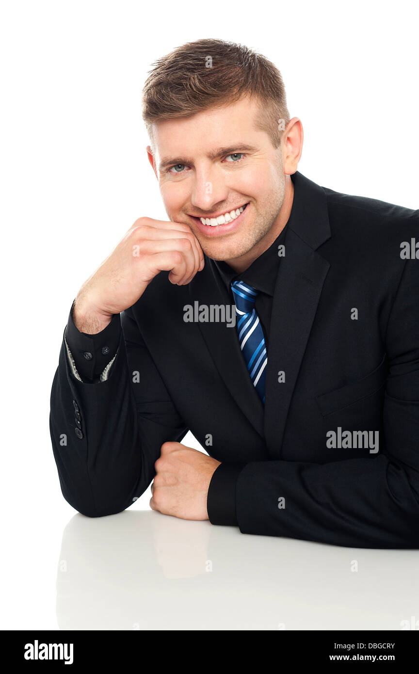 Cheerful corporate executive posing Stock Photo - Alamy