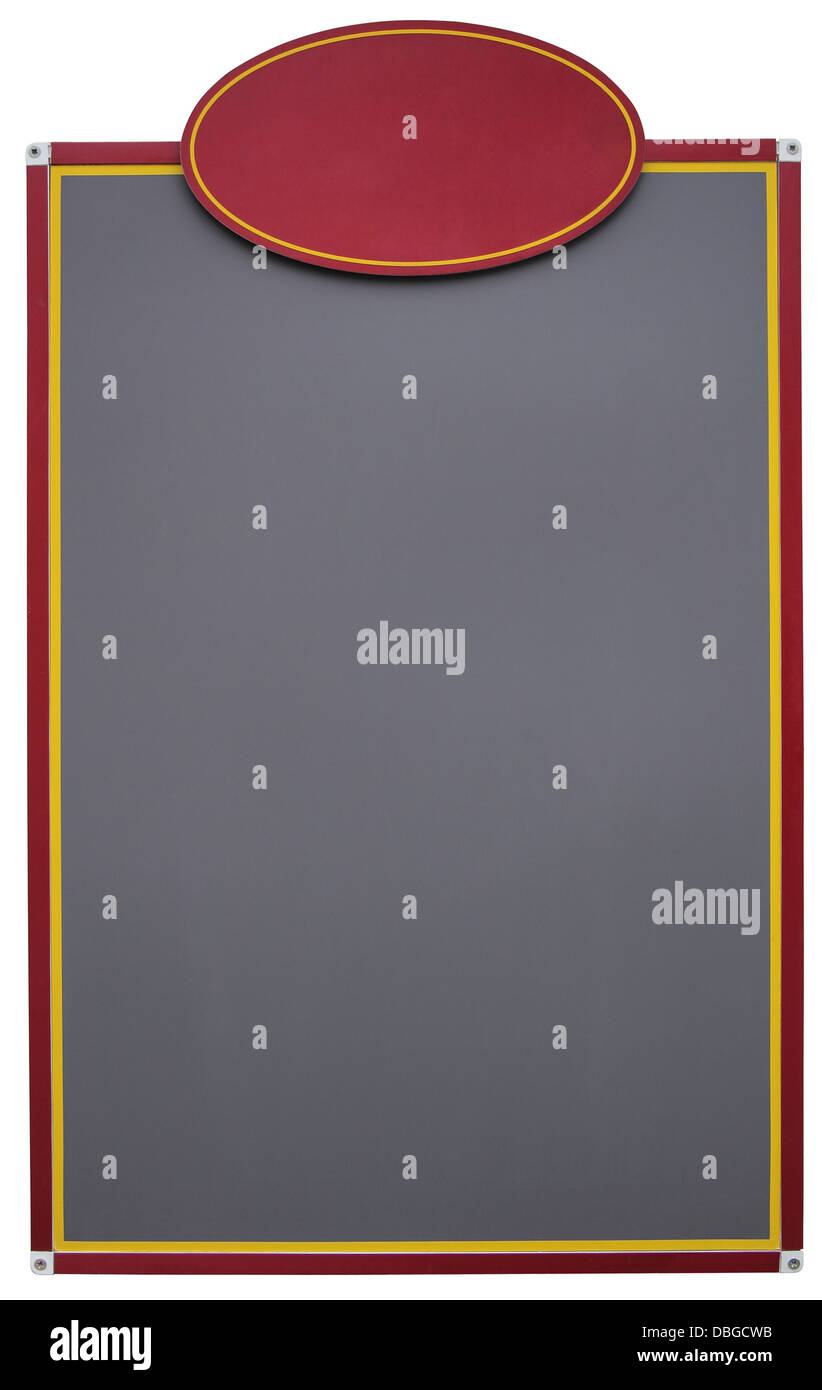 Blank menu blackboard isolated on white background Stock Photo - Alamy