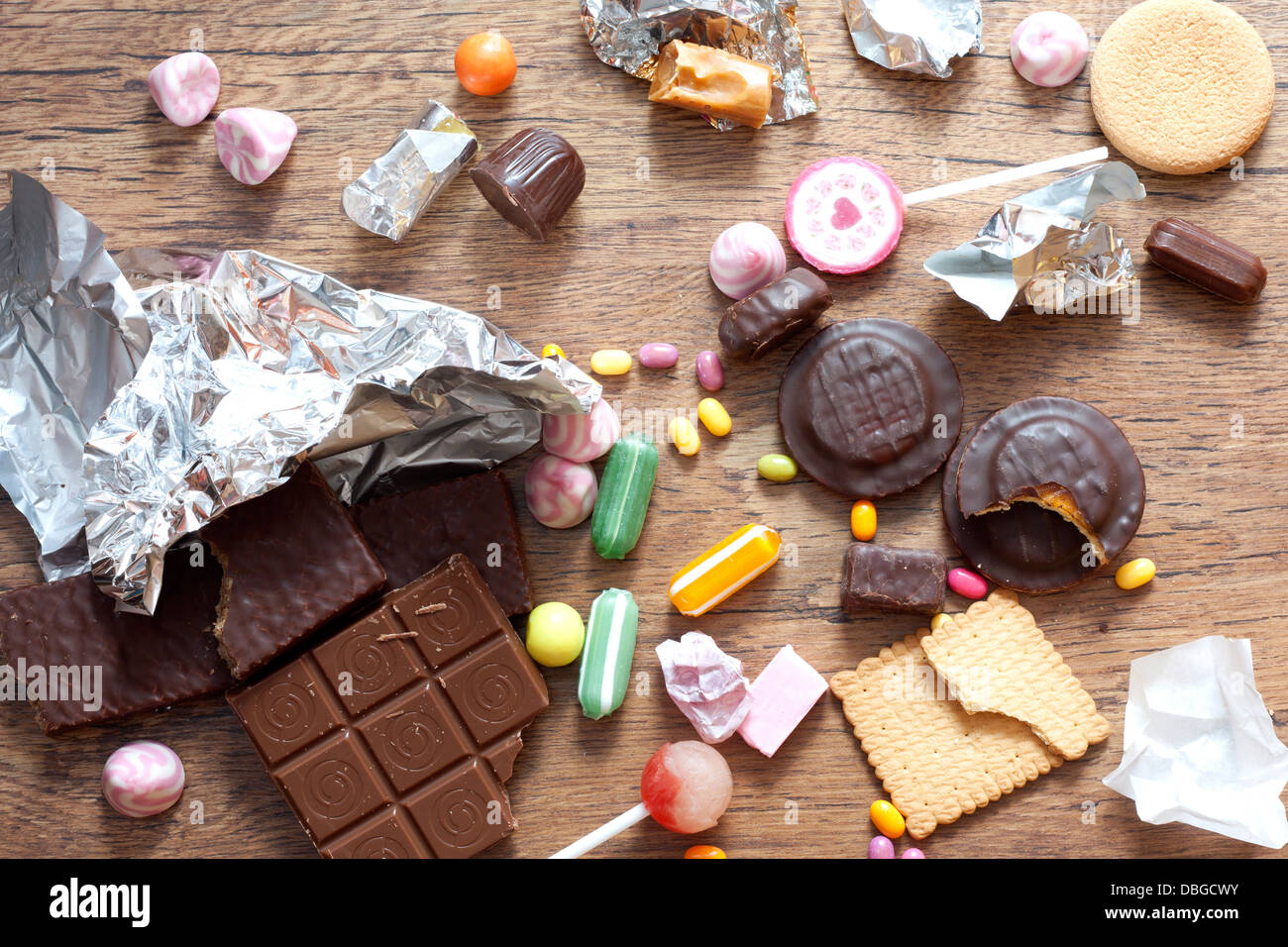 Many types of sweets abstract background Stock Photo - Alamy