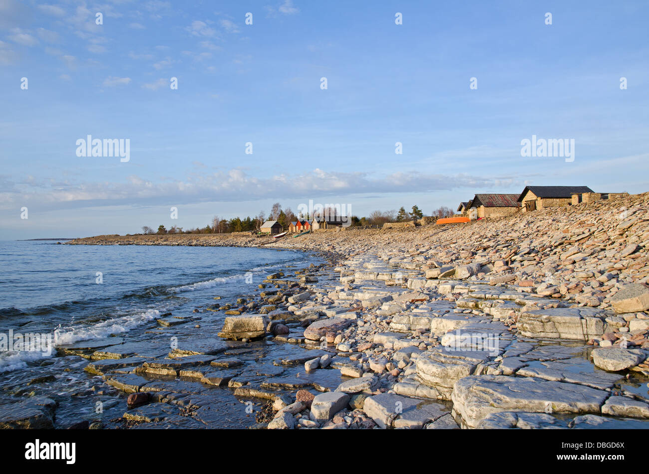 Flat rock coast Stock Photo - Alamy