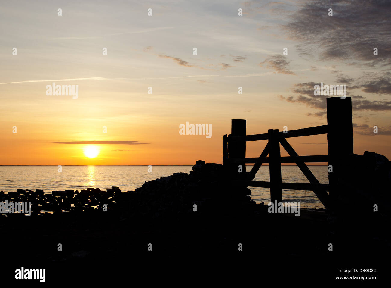 Gate in sunset Stock Photo - Alamy