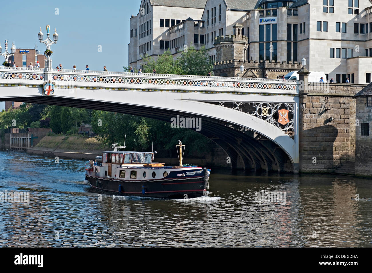 The West side of Lendal Bridge, York, UK showing part of Barker Tower ...
