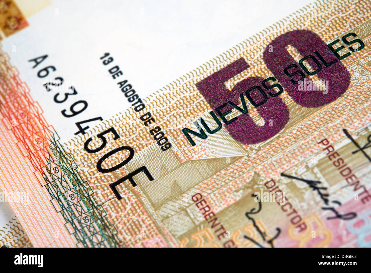 Peruvian paper notes, Nuevos Soles currency from Peru Stock Photo - Alamy