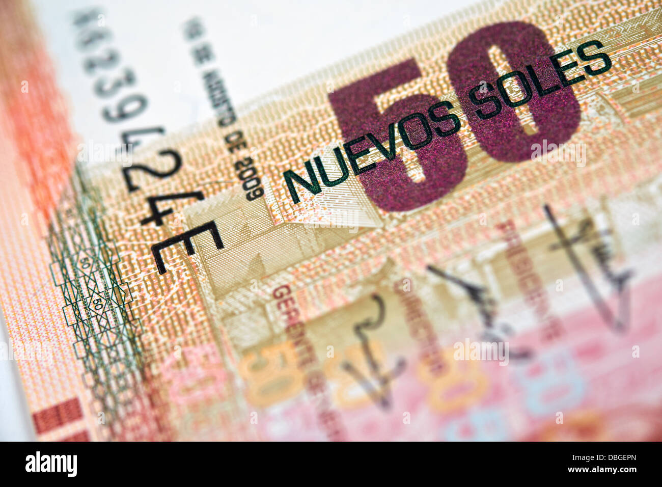 Peruvian paper notes, Nuevos Soles currency from Peru Stock Photo - Alamy