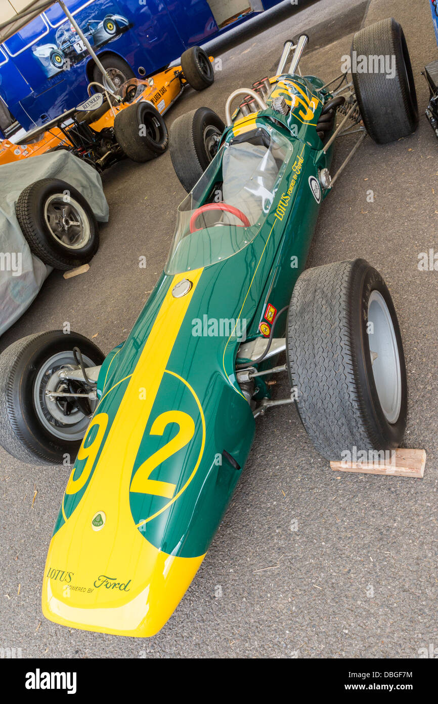 1963 Lotus-Ford 29 Indy car in the paddock at the 2013 Goodwood ...