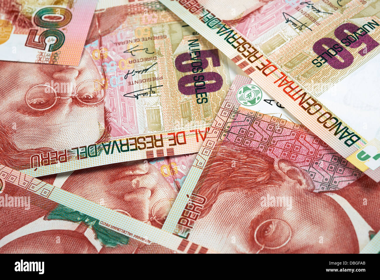 Peruvian paper notes, Nuevos Soles currency from Peru Stock Photo - Alamy