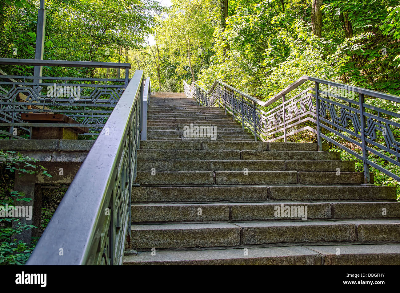 Stone stairs on a steep mountain pathway Stock Photo - Alamy
