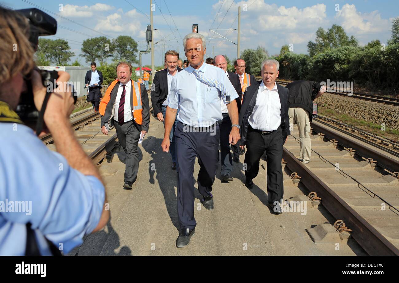 Schoenhausen, Germany. 30th July, 2013. German Transport Minister Peter ...