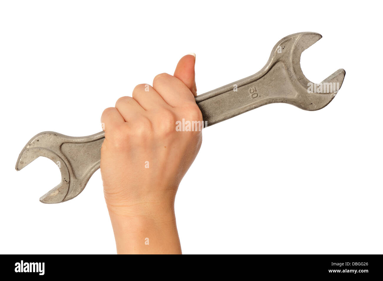 Hand Holding Broken Spanner Cut Out Stock Images & Pictures - Alamy