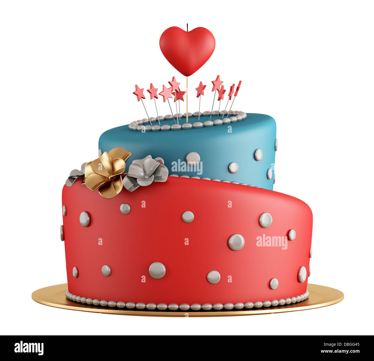 Happy Birthday Red Heart Cake