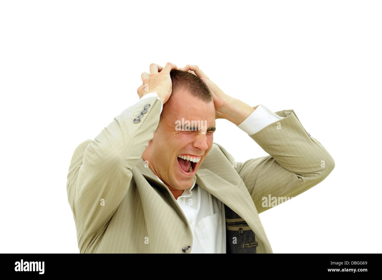 Emotional young man with his tragedy Stock Photo - Alamy