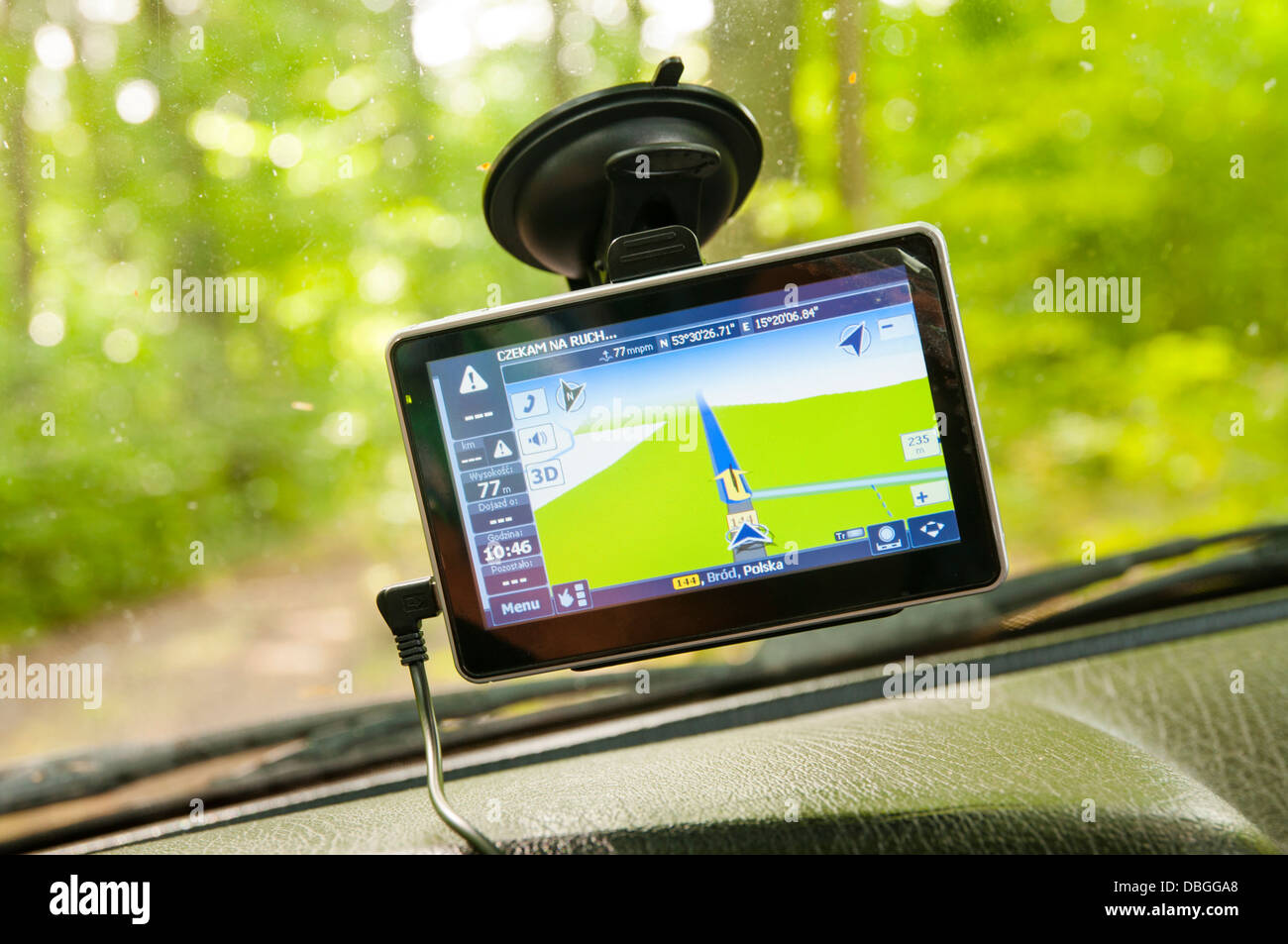 Navigation system direct to the forest Stock Photo - Alamy