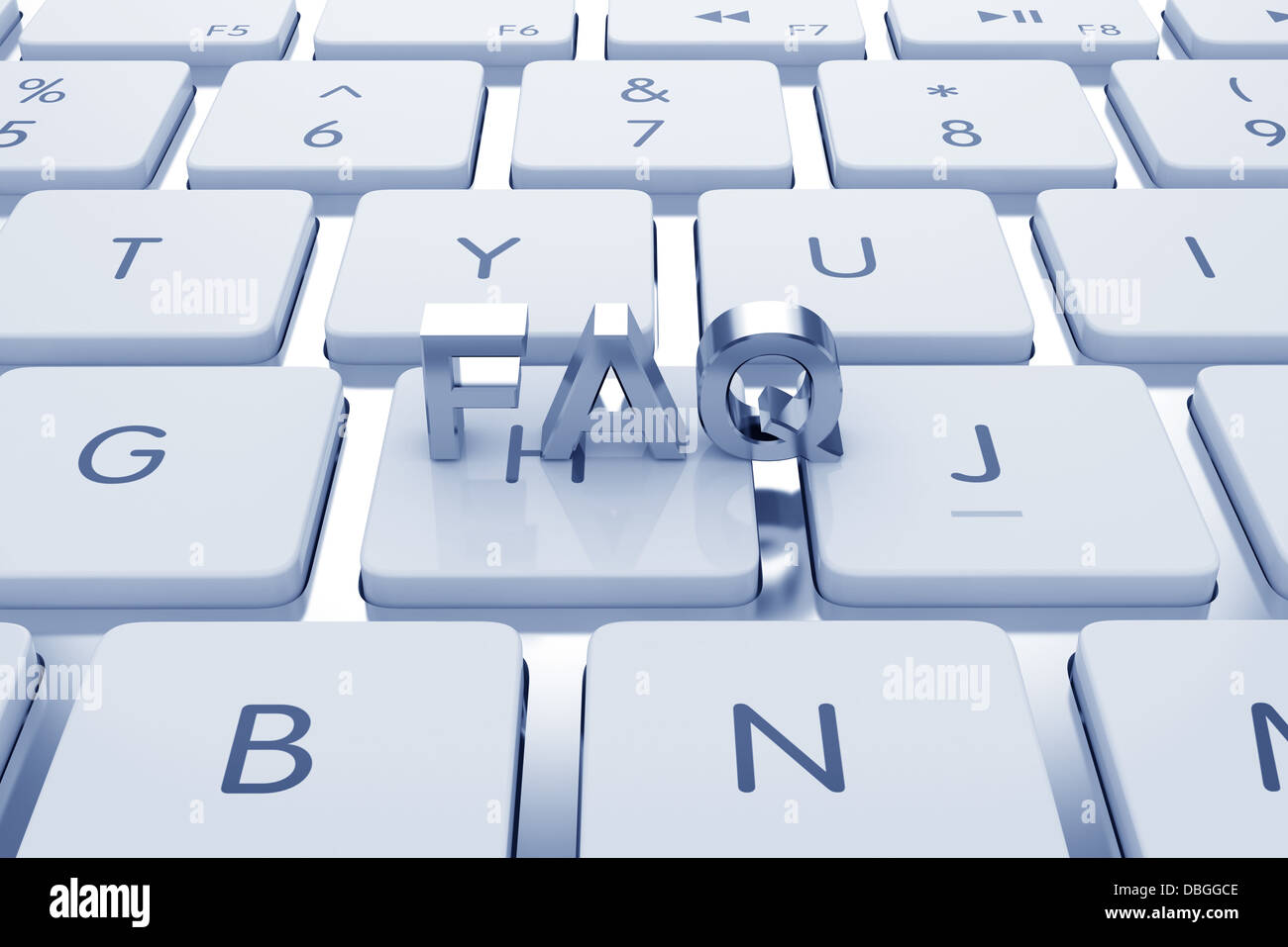 FAQ text on computer keyboard. Blue tinted Stock Photo - Alamy