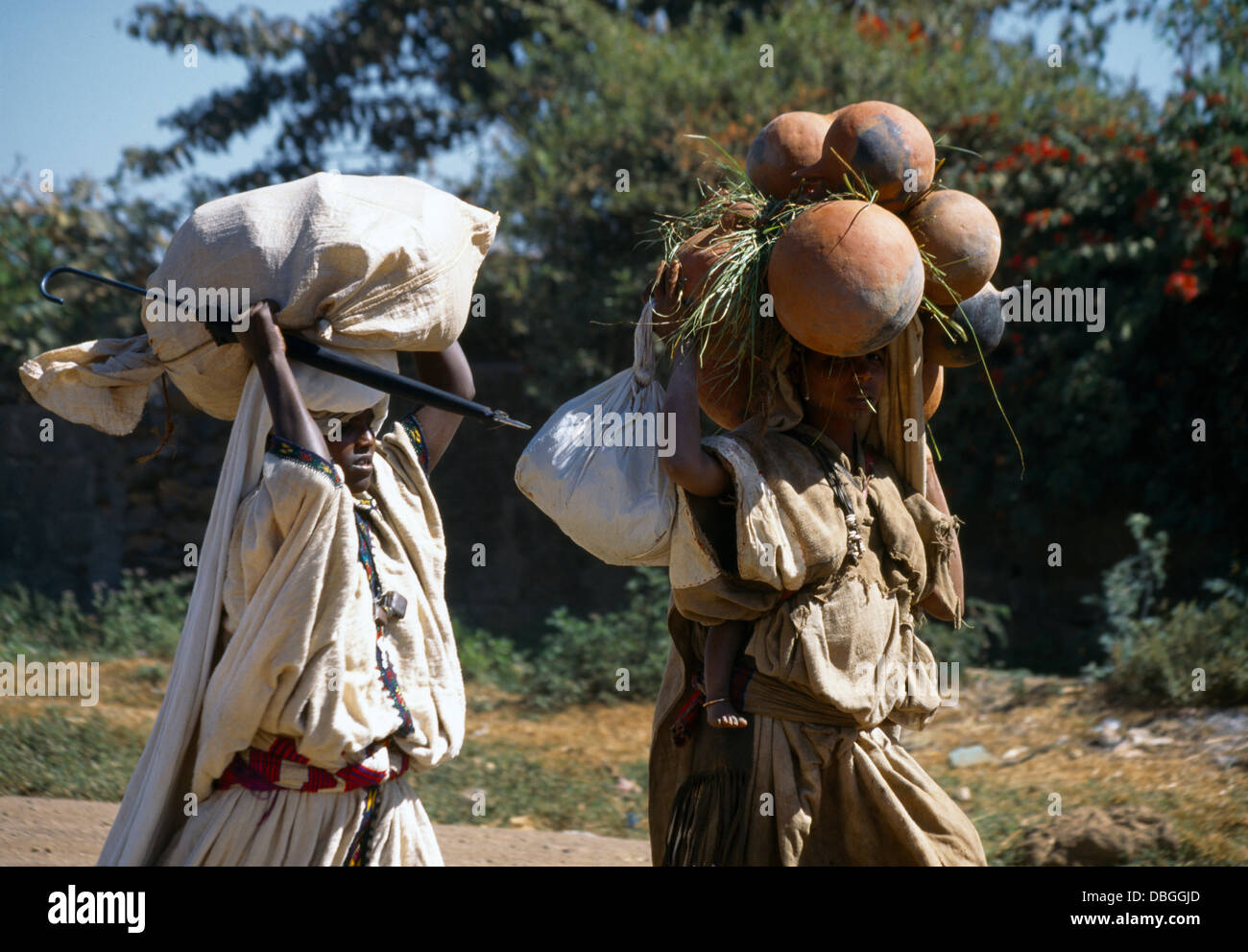 Bahar Dar Ethiopia Local People Walking to Saturday Market Carrying ...