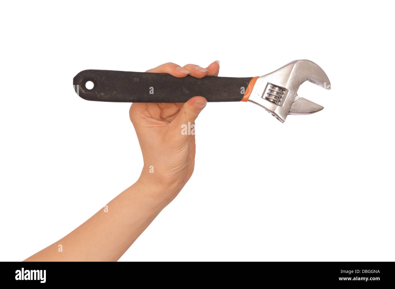 Hand holding broken spanner Cut Out Stock Images & Pictures - Alamy