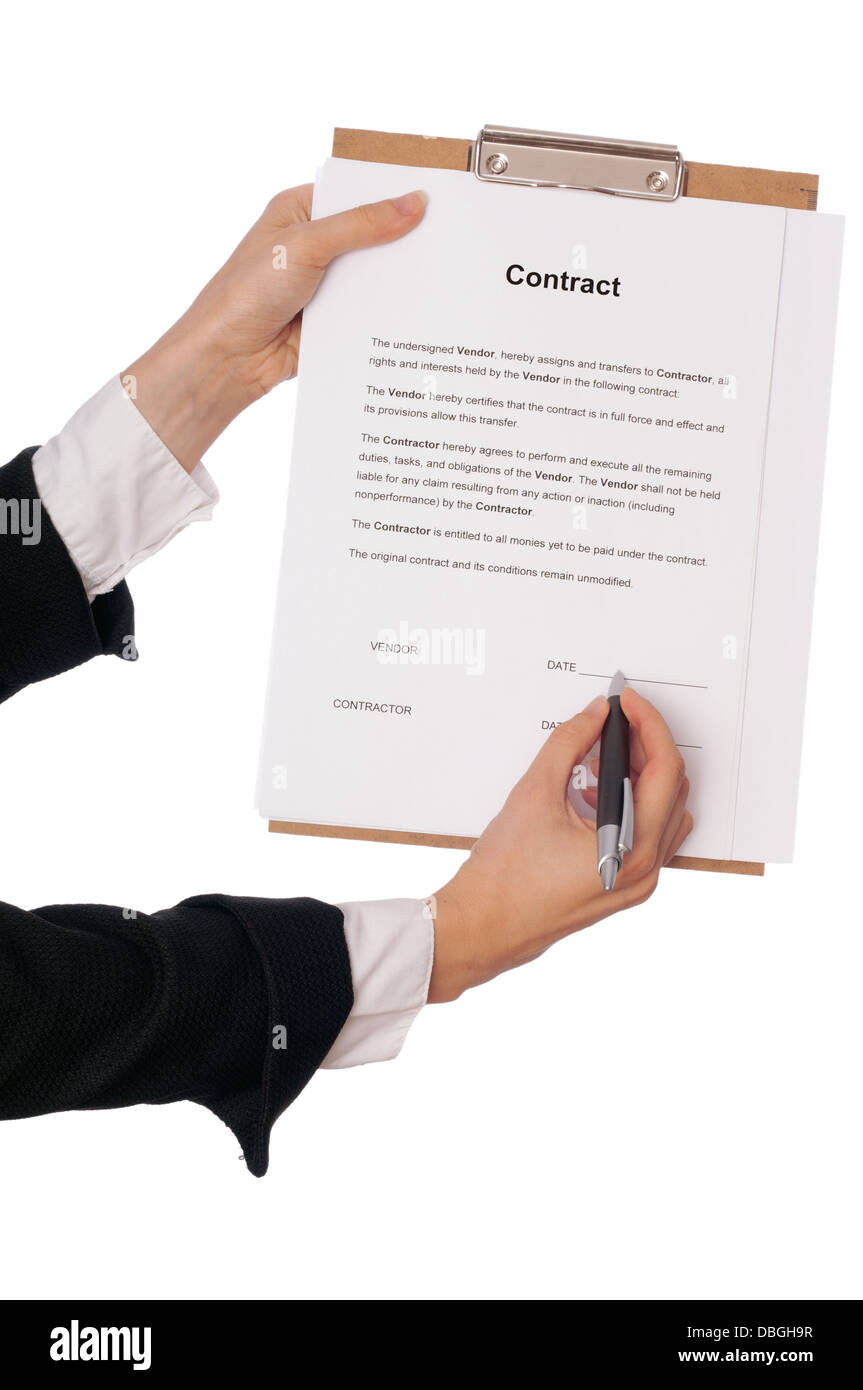 Signing of a contract Stock Photo - Alamy