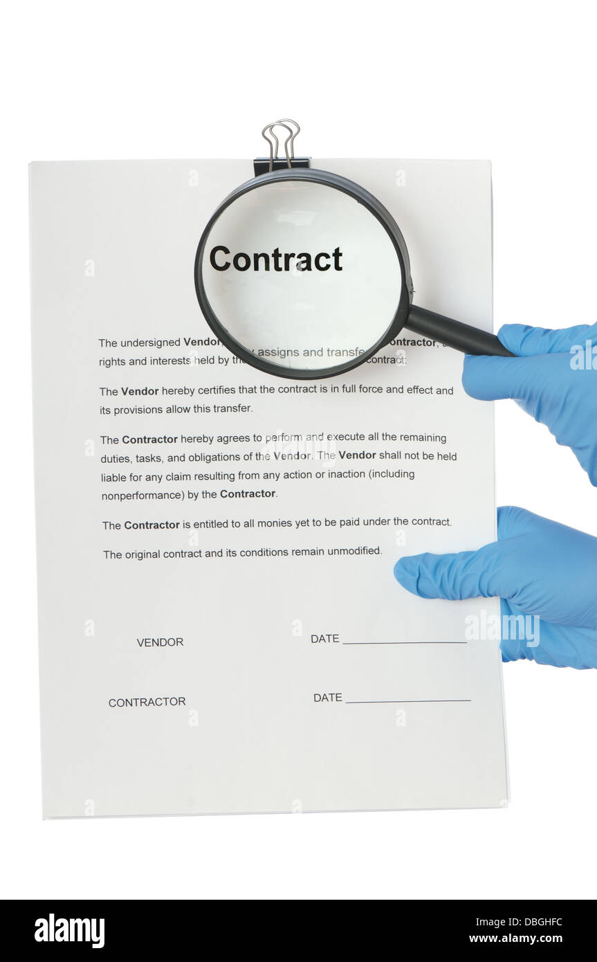 Features of contract Stock Photo - Alamy