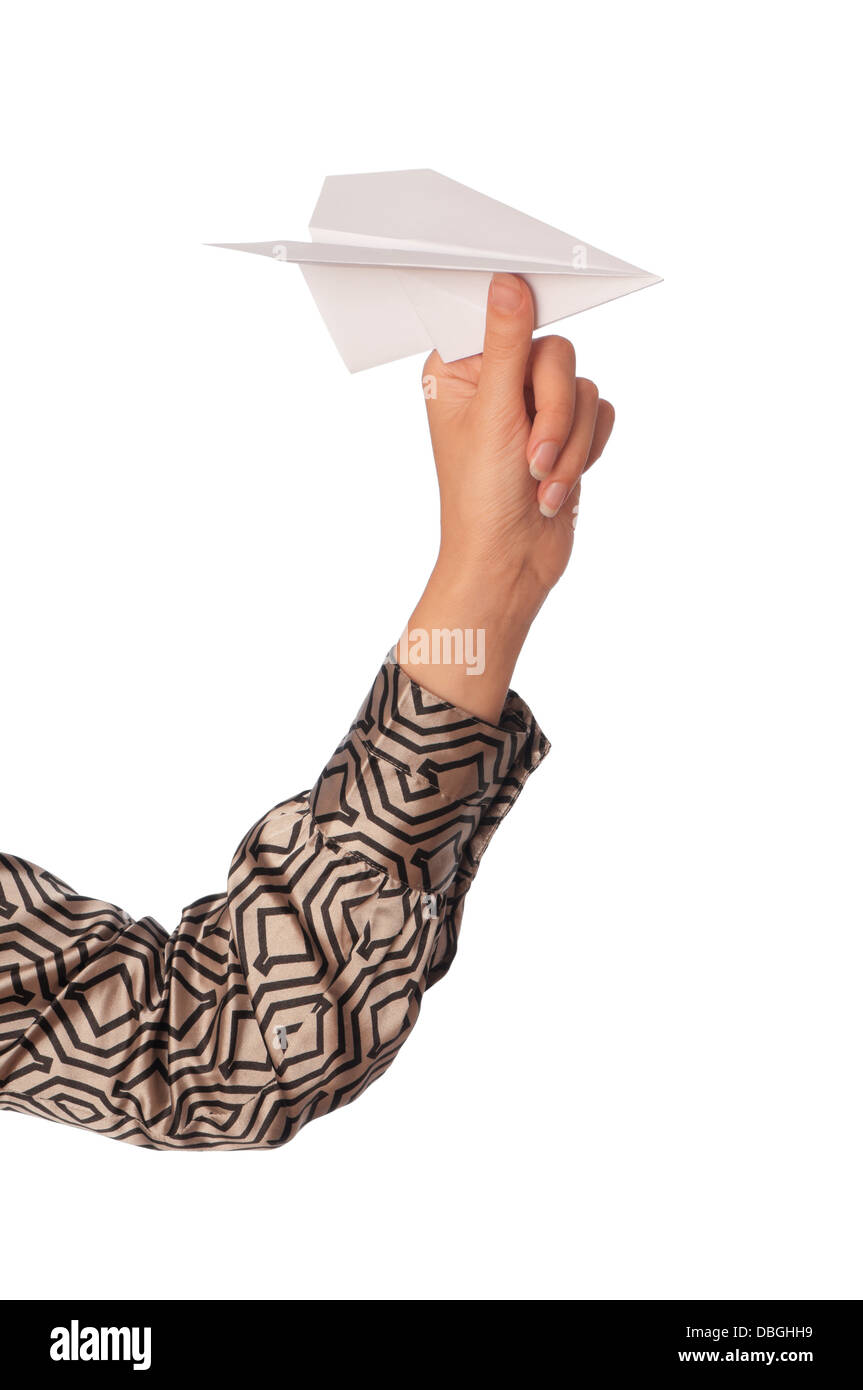 Paper airplane throwing Cut Out Stock Images & Pictures - Alamy