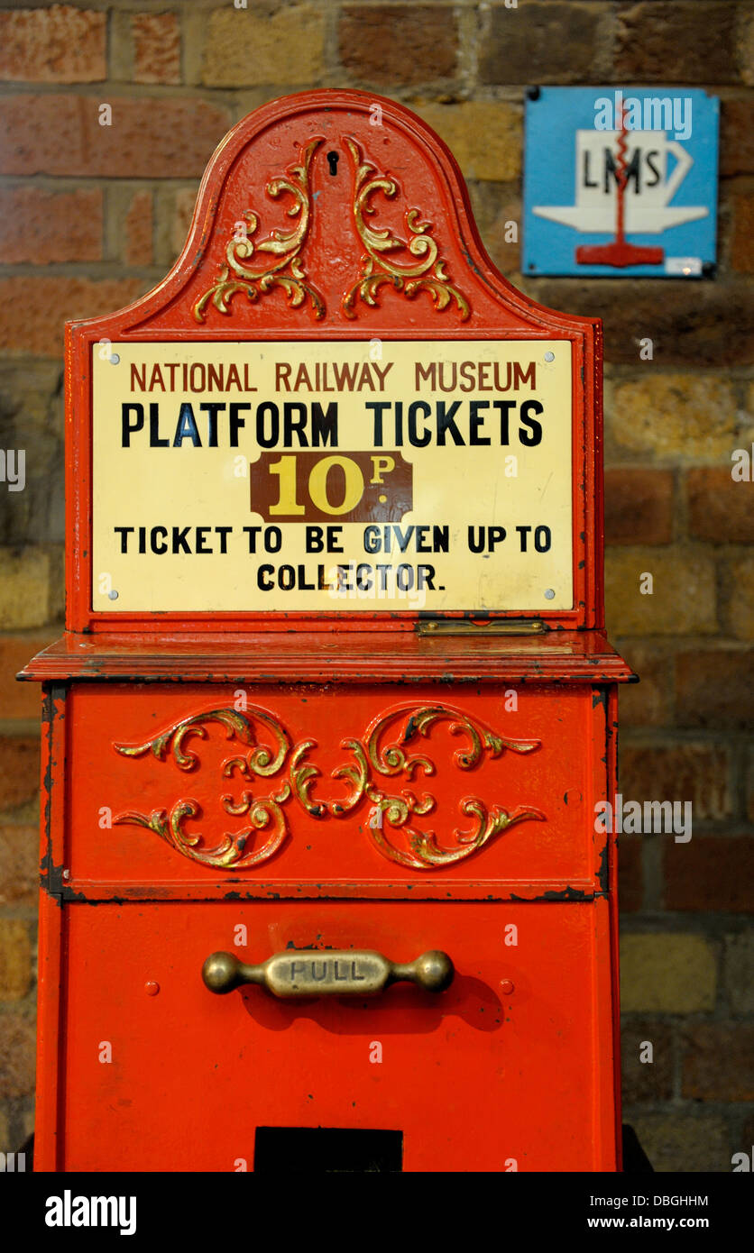 Old platform ticket machine National railway museum York England uk ...