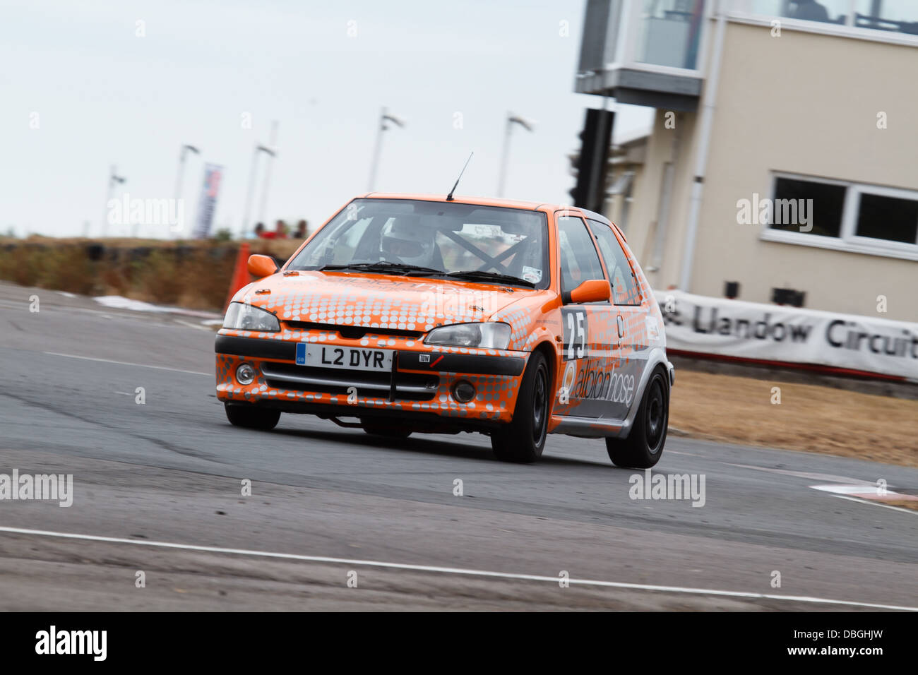A car taking parting in a Sprint event at Llandow Circuit Stock Photo ...