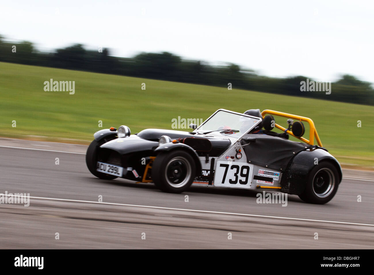A car taking parting in a Sprint event at Llandow Circuit Stock Photo ...