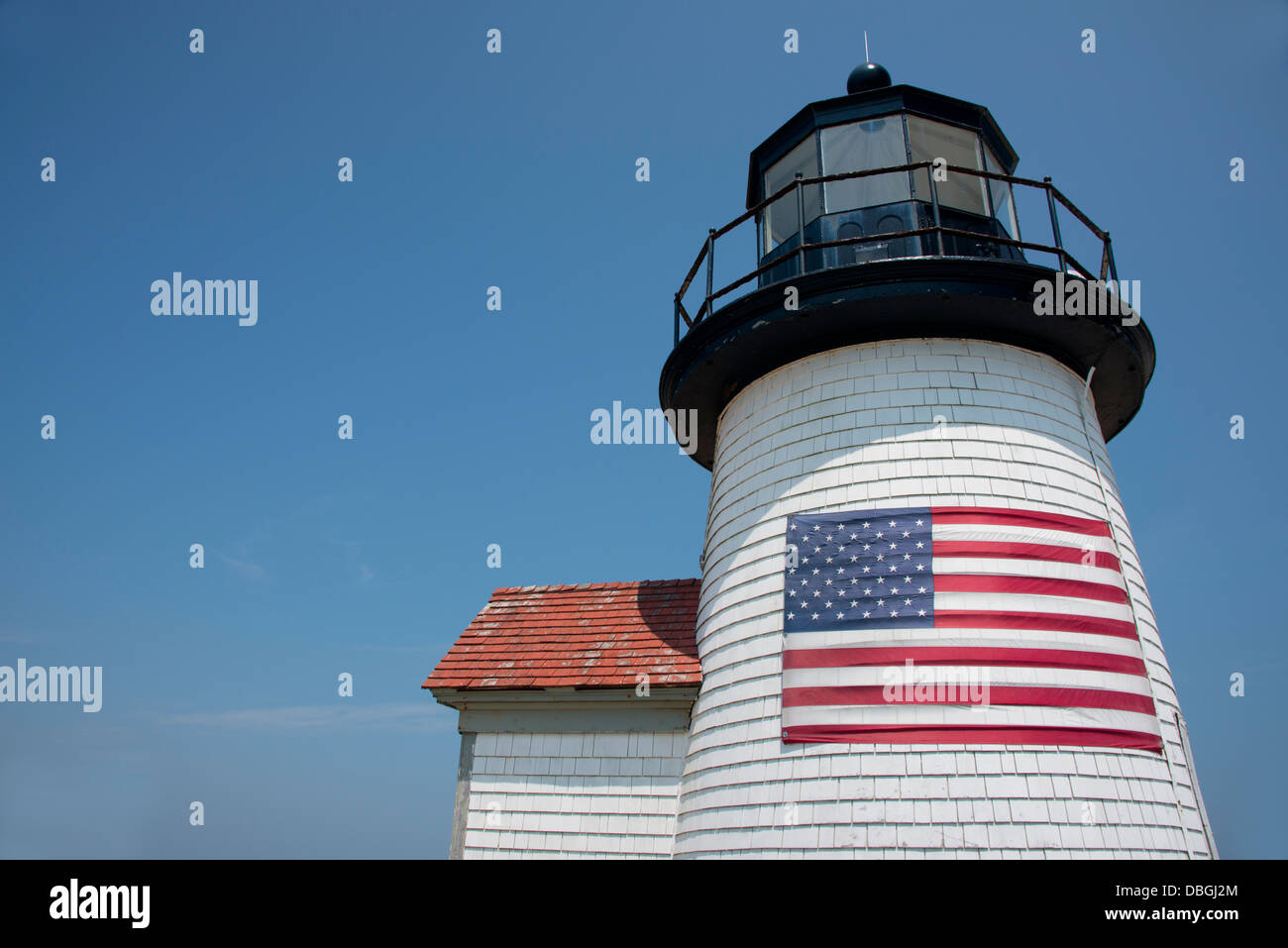 Massachusetts, Nantucket. Brant Point lighthouse, the second oldest ...