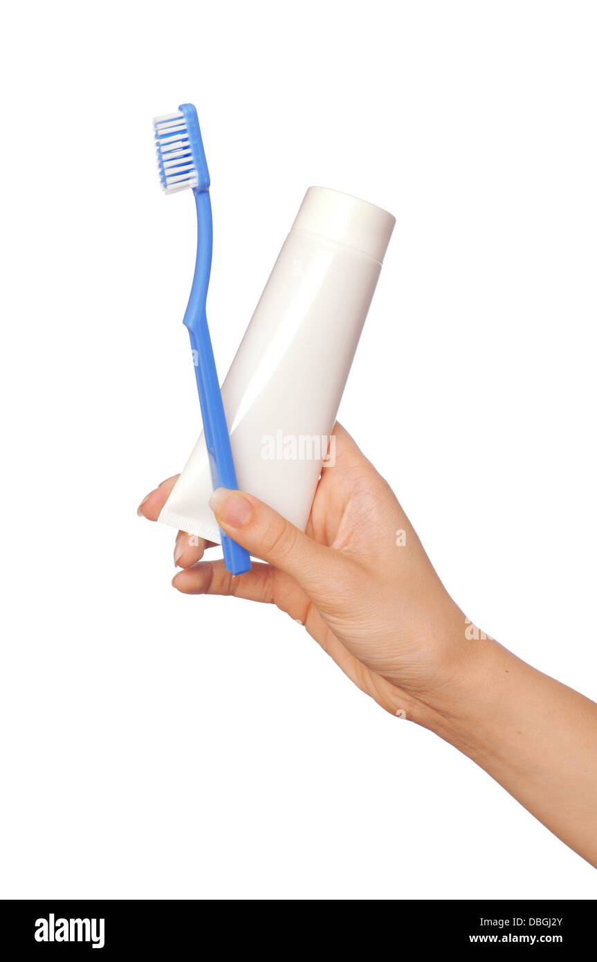 Toothpaste and toothbrush Stock Photo - Alamy