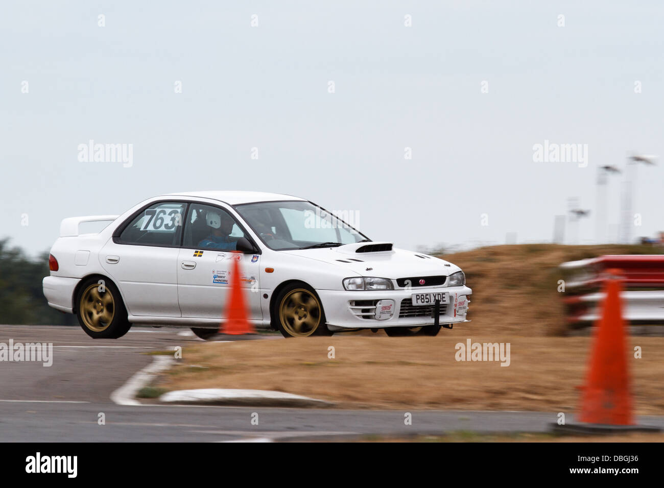 A car taking parting in a Sprint event at Llandow Circuit Stock Photo ...