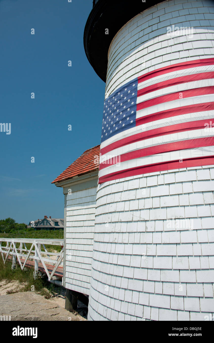 Massachusetts, Nantucket. Brant Point lighthouse, the second oldest ...
