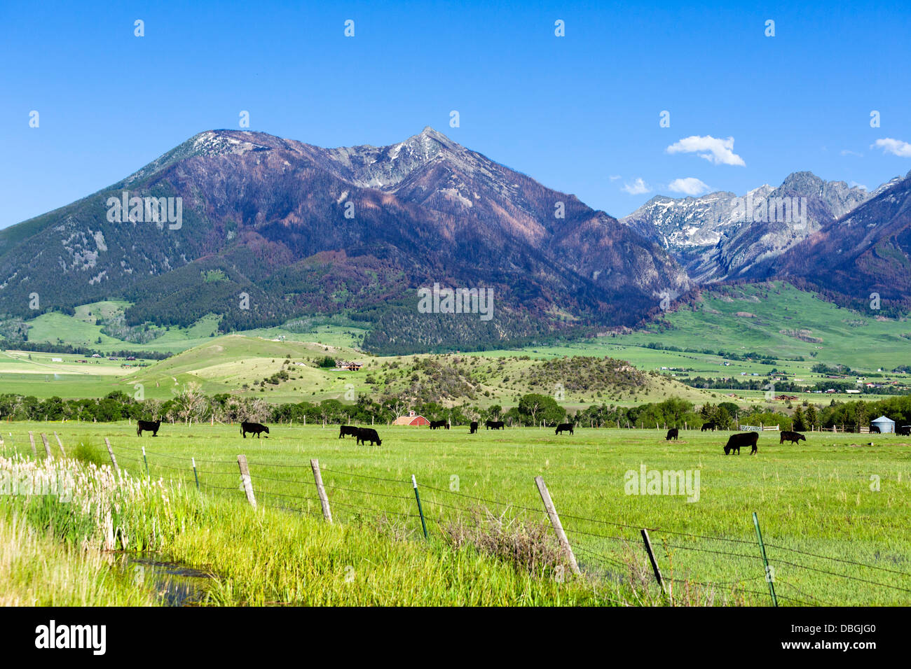 Montana mountains sun ranch hi-res stock photography and images - Alamy