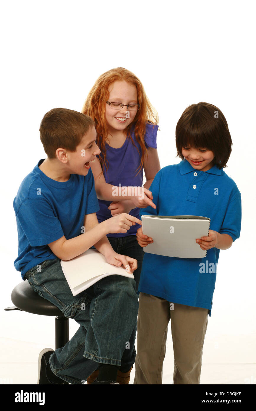 diverse kids reading scripts and having fun Stock Photo - Alamy