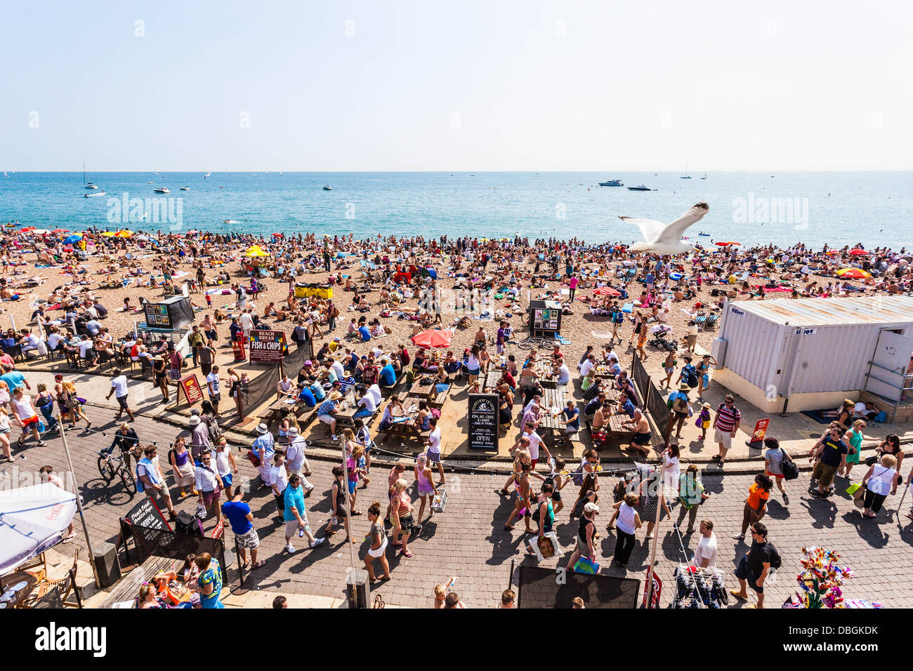 Busy seafront and beach, Brighton, England, UK Stock Photo - Alamy