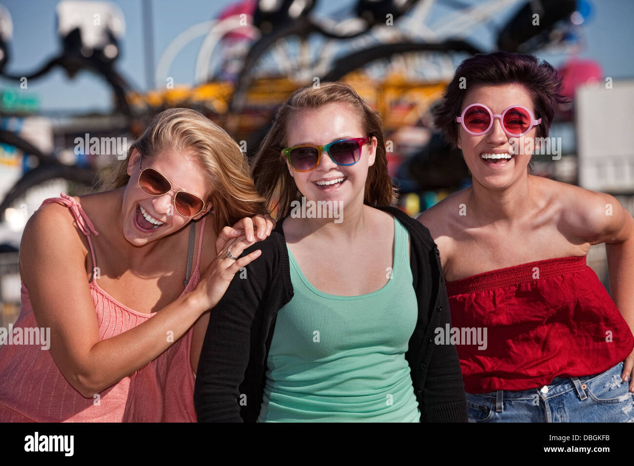 Three Cute Laughing Girls Stock Photo - Alamy