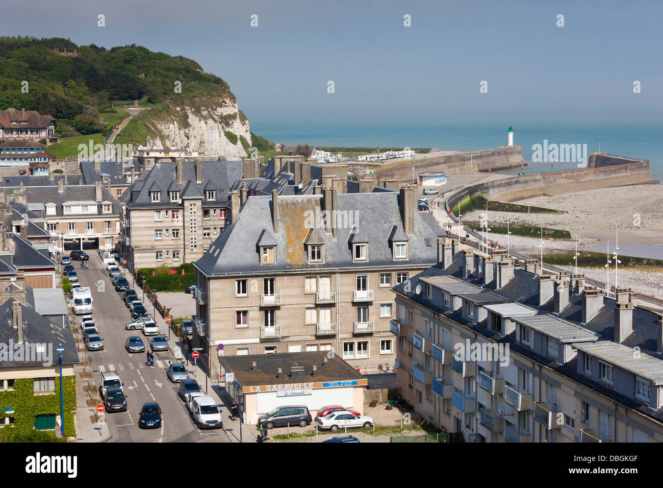 France, Normandy, St-Valery en Caux, elevated town view Stock Photo - Alamy