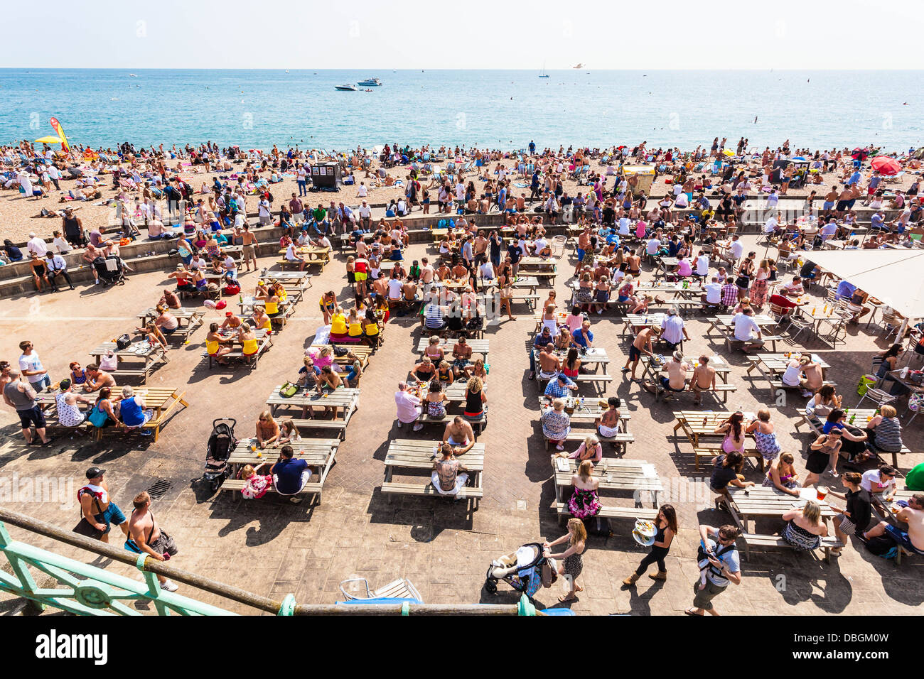 Busy seafront and beach, Brighton, England, UK Stock Photo - Alamy