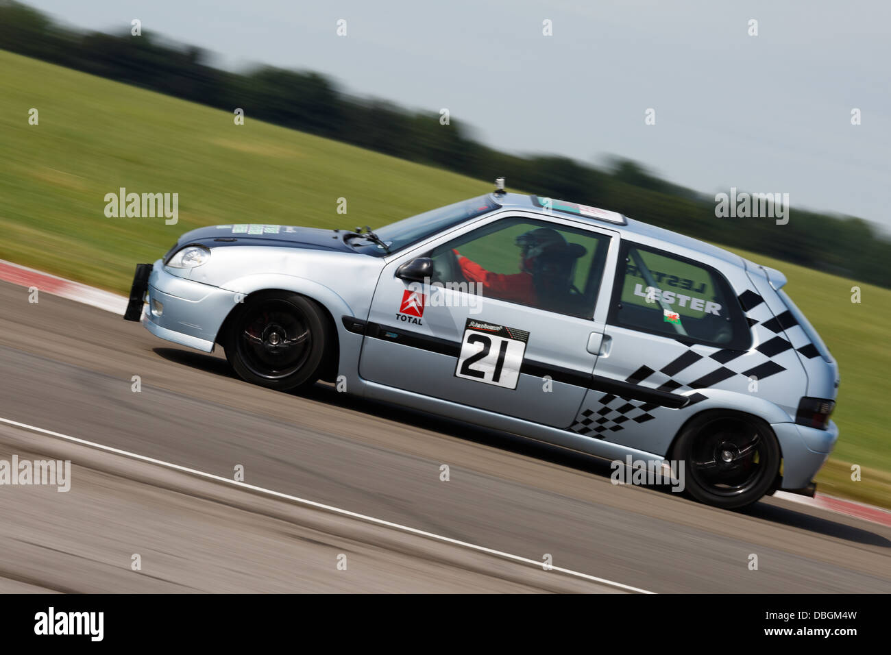 A car taking parting in a Sprint event at Llandow Circuit Stock Photo ...