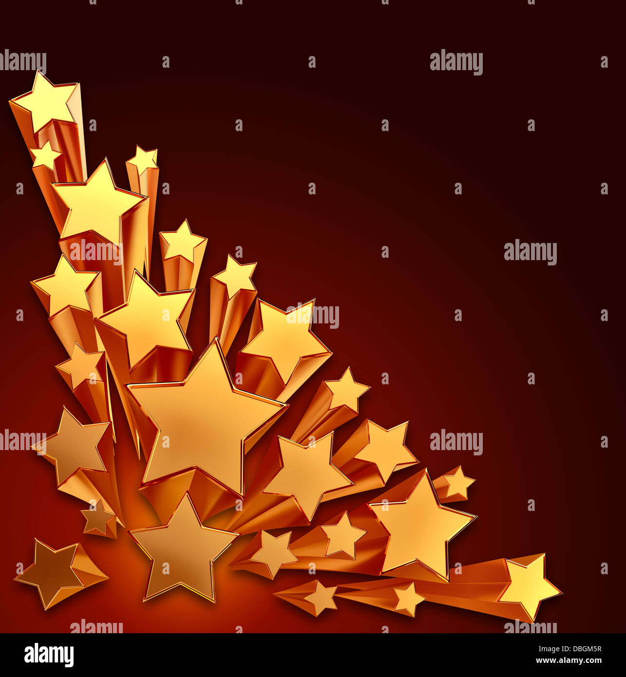 moving golden stars on brown background Stock Photo - Alamy