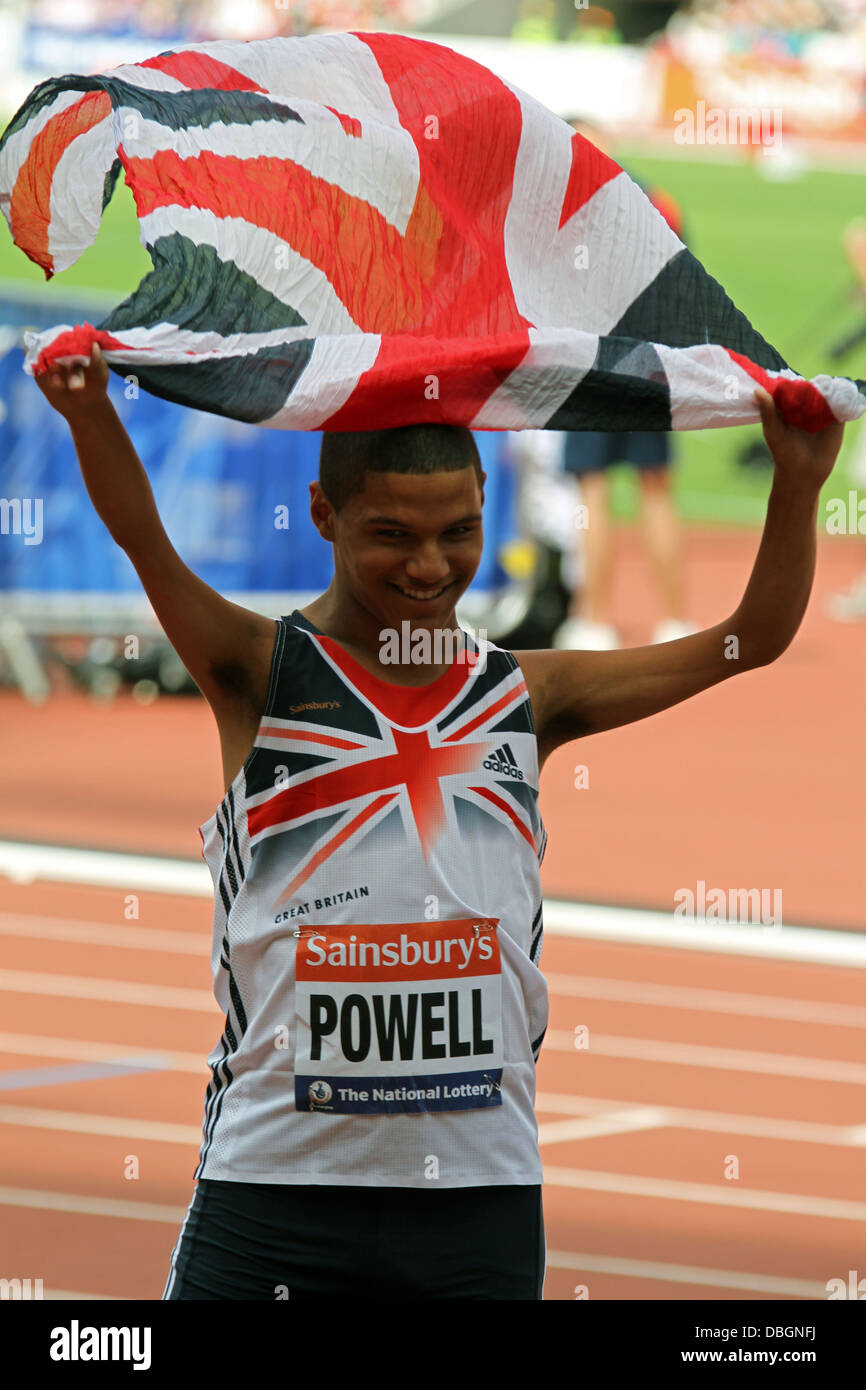 Kyle POWELL GB in the 100m Men T46 Final at the Anniversary games in ...