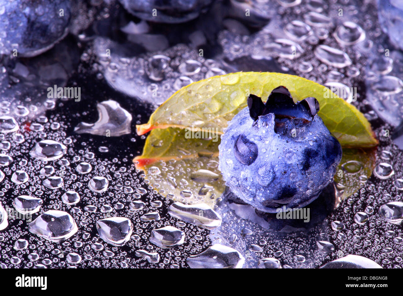 Fresh Bilberries. Close-up background with water drops Stock Photo - Alamy