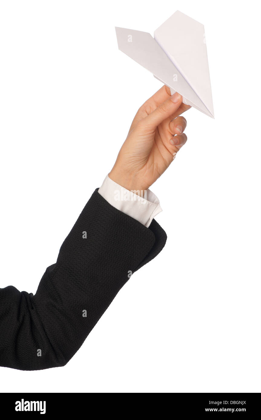 Paper airplane throwing Cut Out Stock Images & Pictures - Alamy