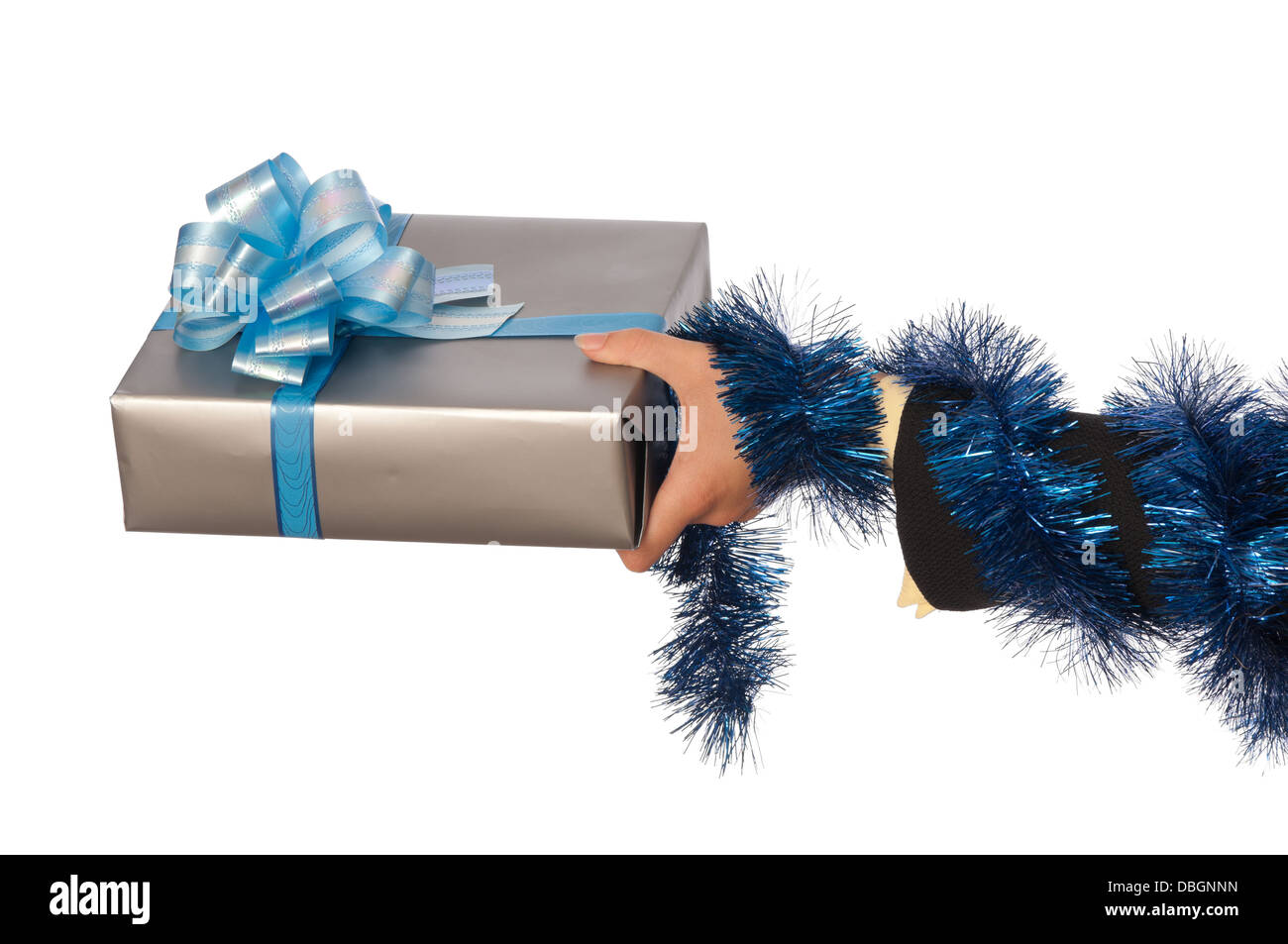 Woman shaking present ribbon hi-res stock photography and images - Alamy