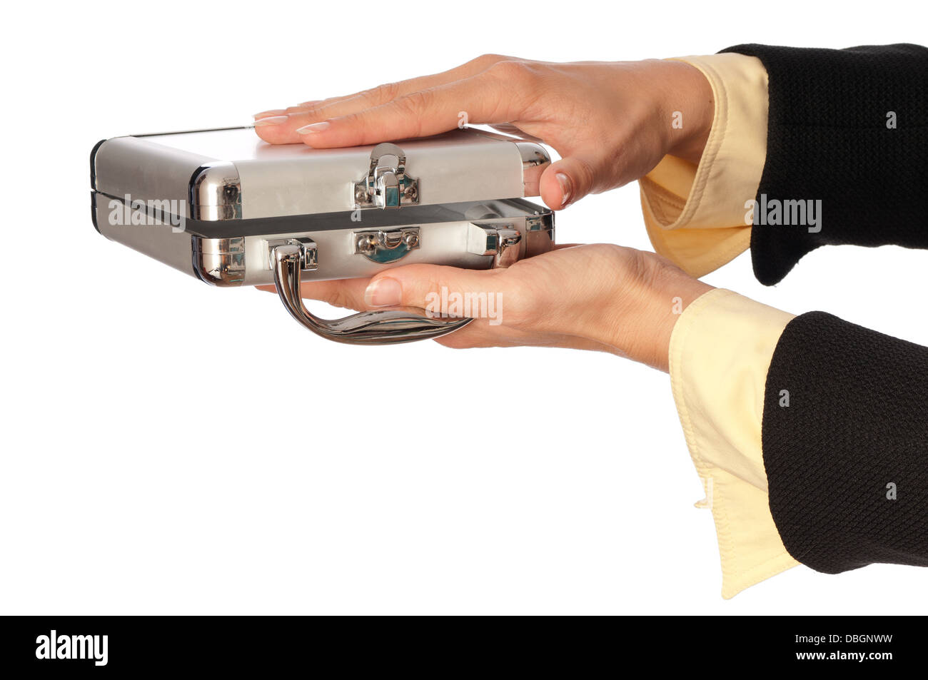 Open metal suitcase Cut Out Stock Images & Pictures - Alamy