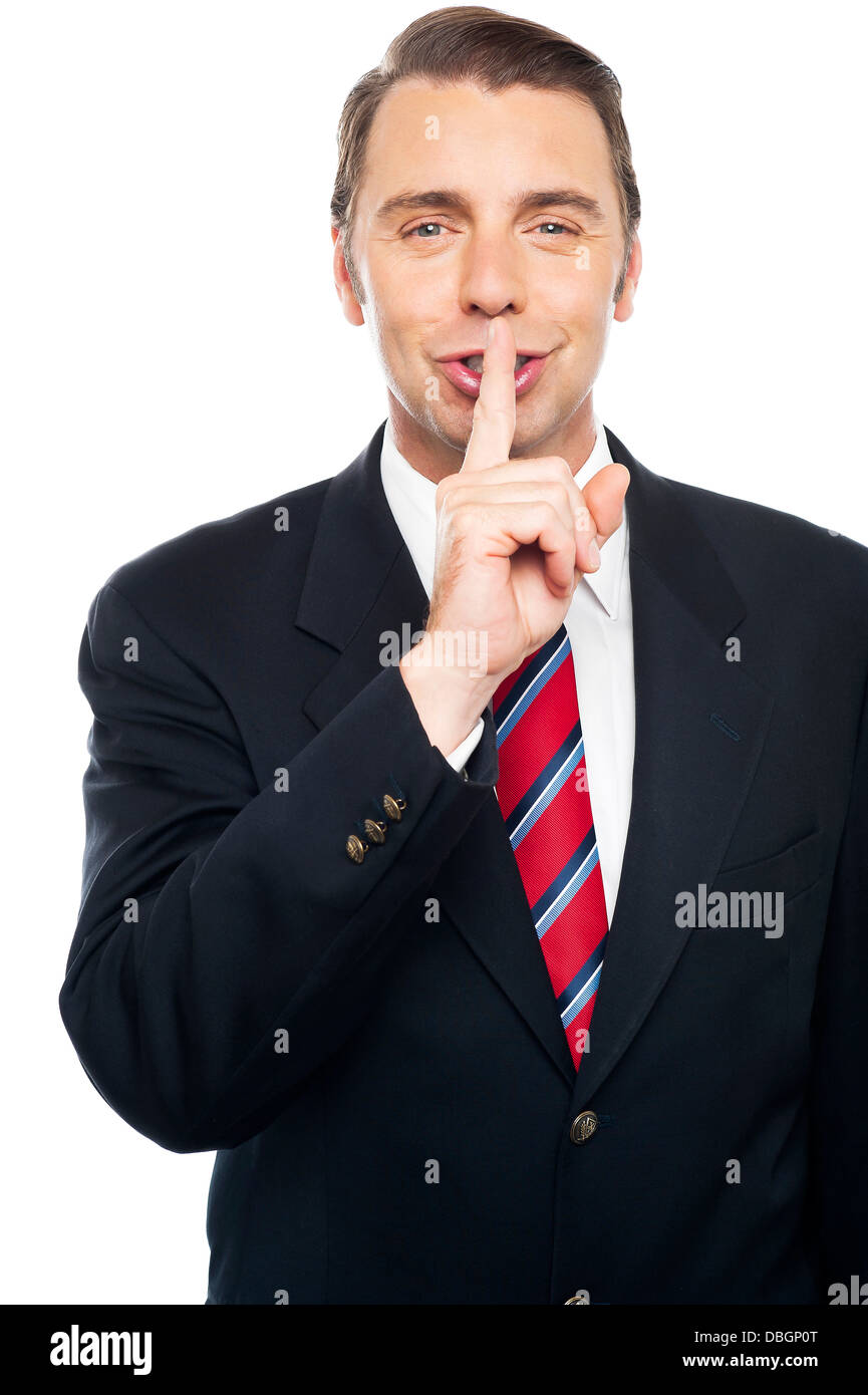 Stay quiet, silence please Stock Photo - Alamy