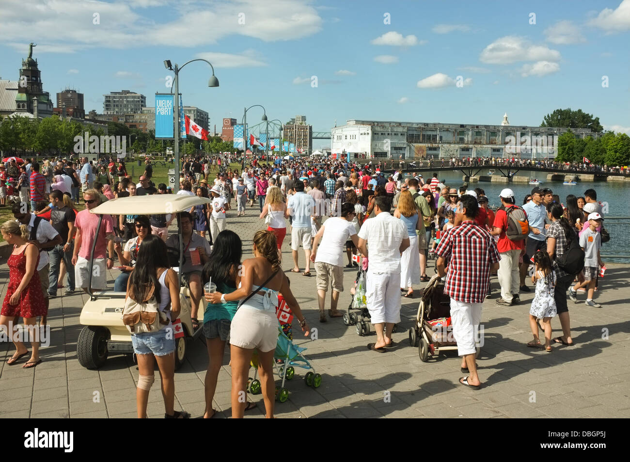 Canada Day celebrations along the waterfront in Montreal, Quebec Stock ...