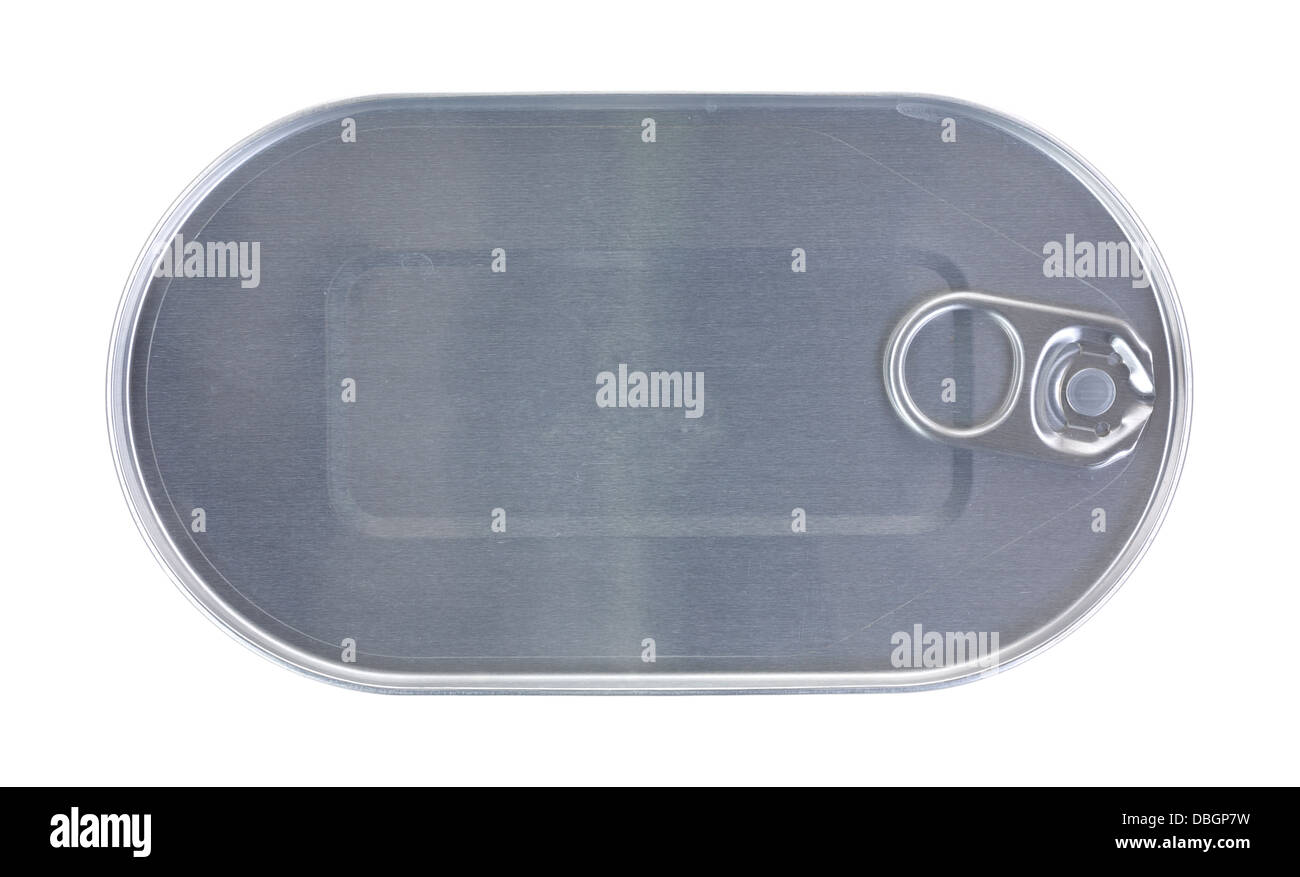 Top view of an unopened storable food tin Stock Photo - Alamy