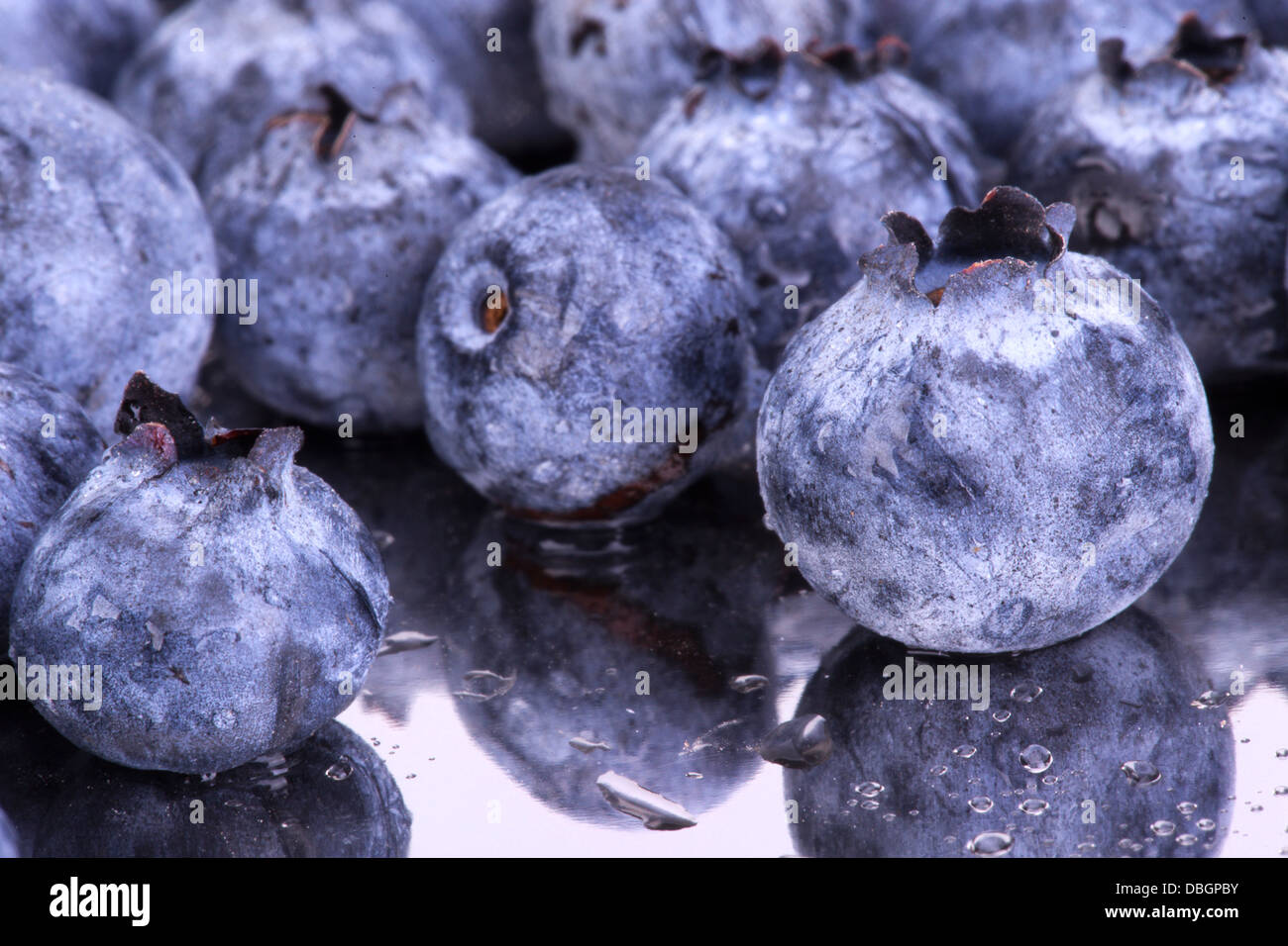 Fresh Bilberries. Close-up background with water drops Stock Photo - Alamy