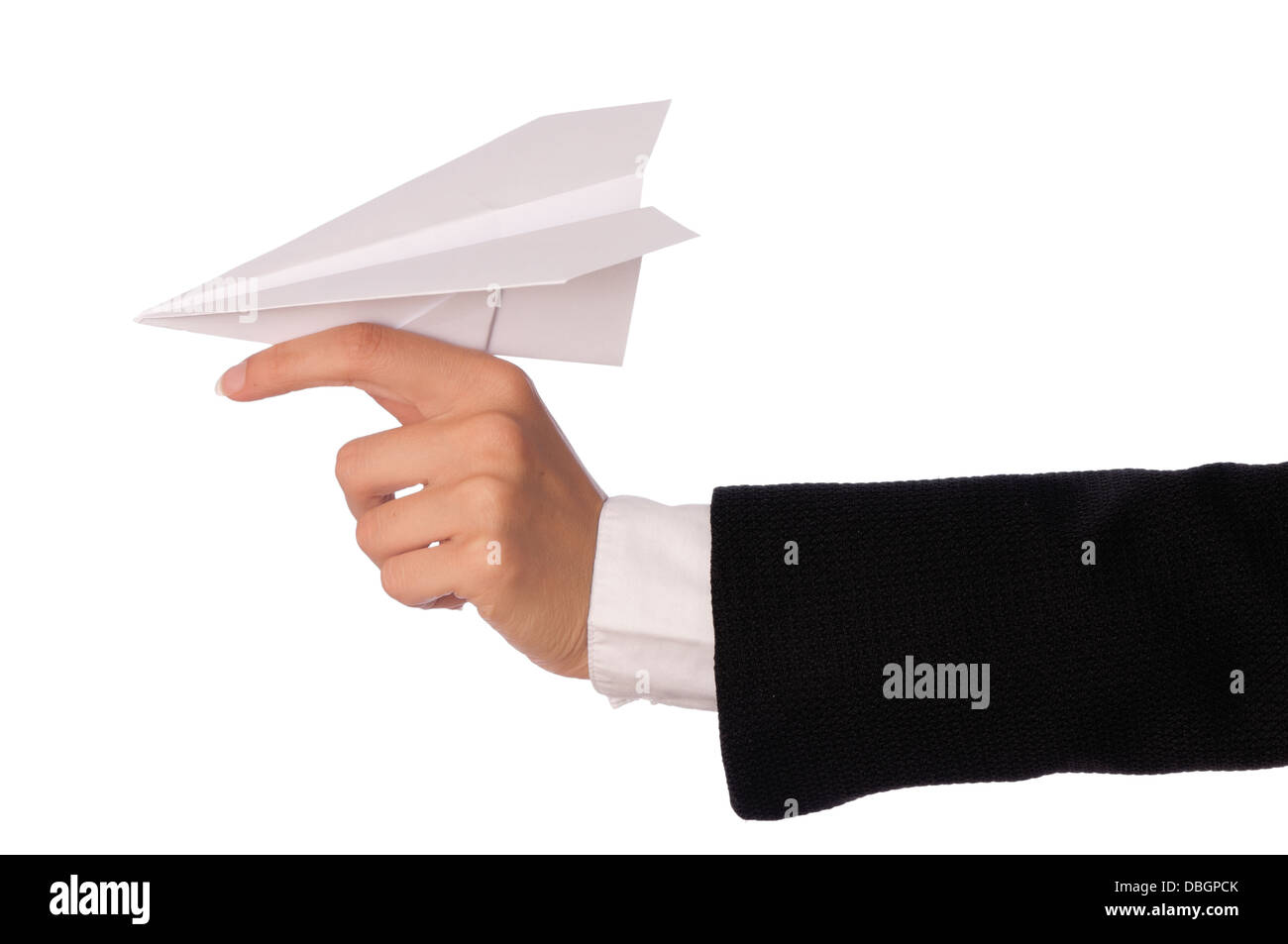 Black paper airplane Cut Out Stock Images & Pictures - Alamy