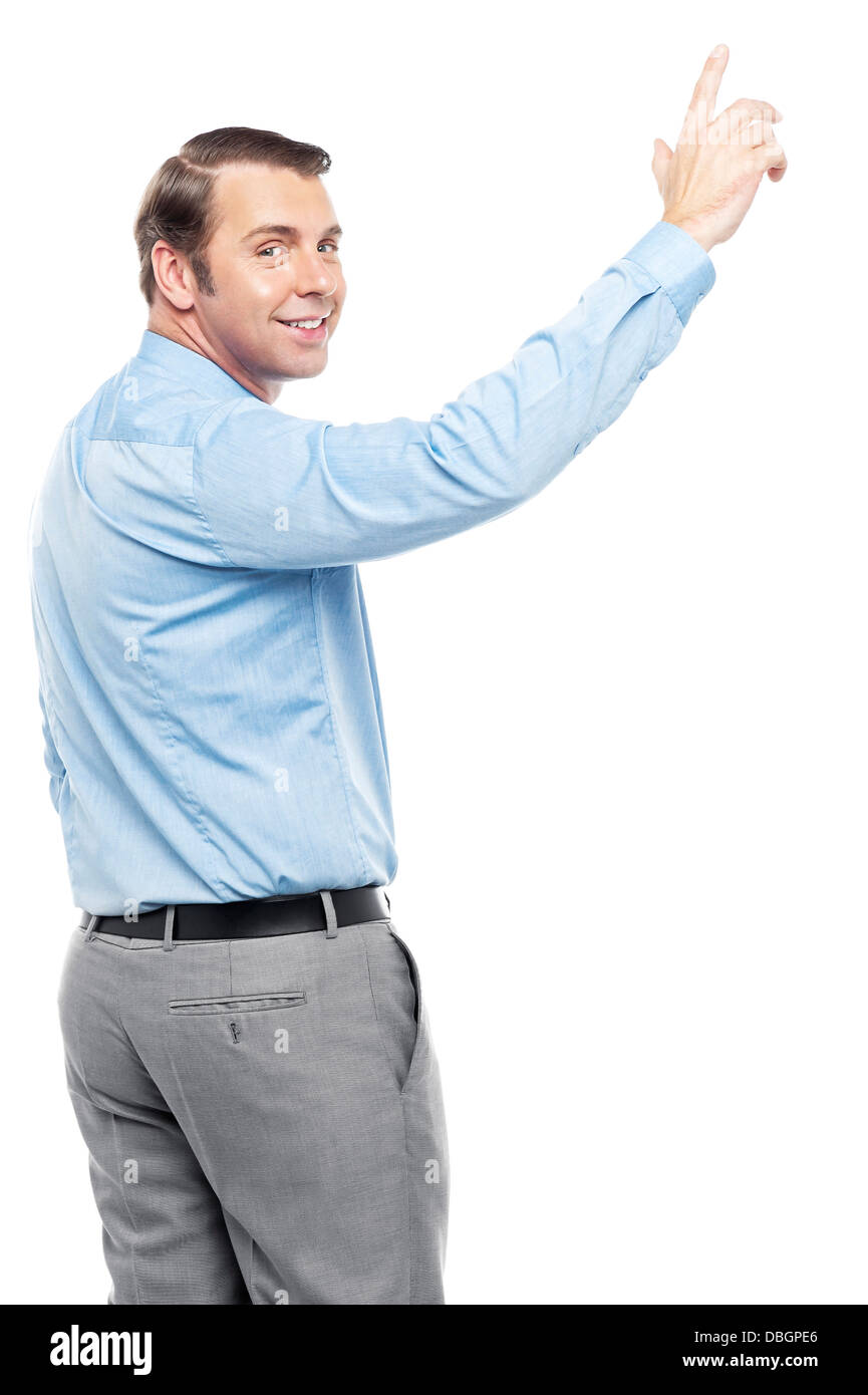 Business consultant turning back to look at you Stock Photo - Alamy