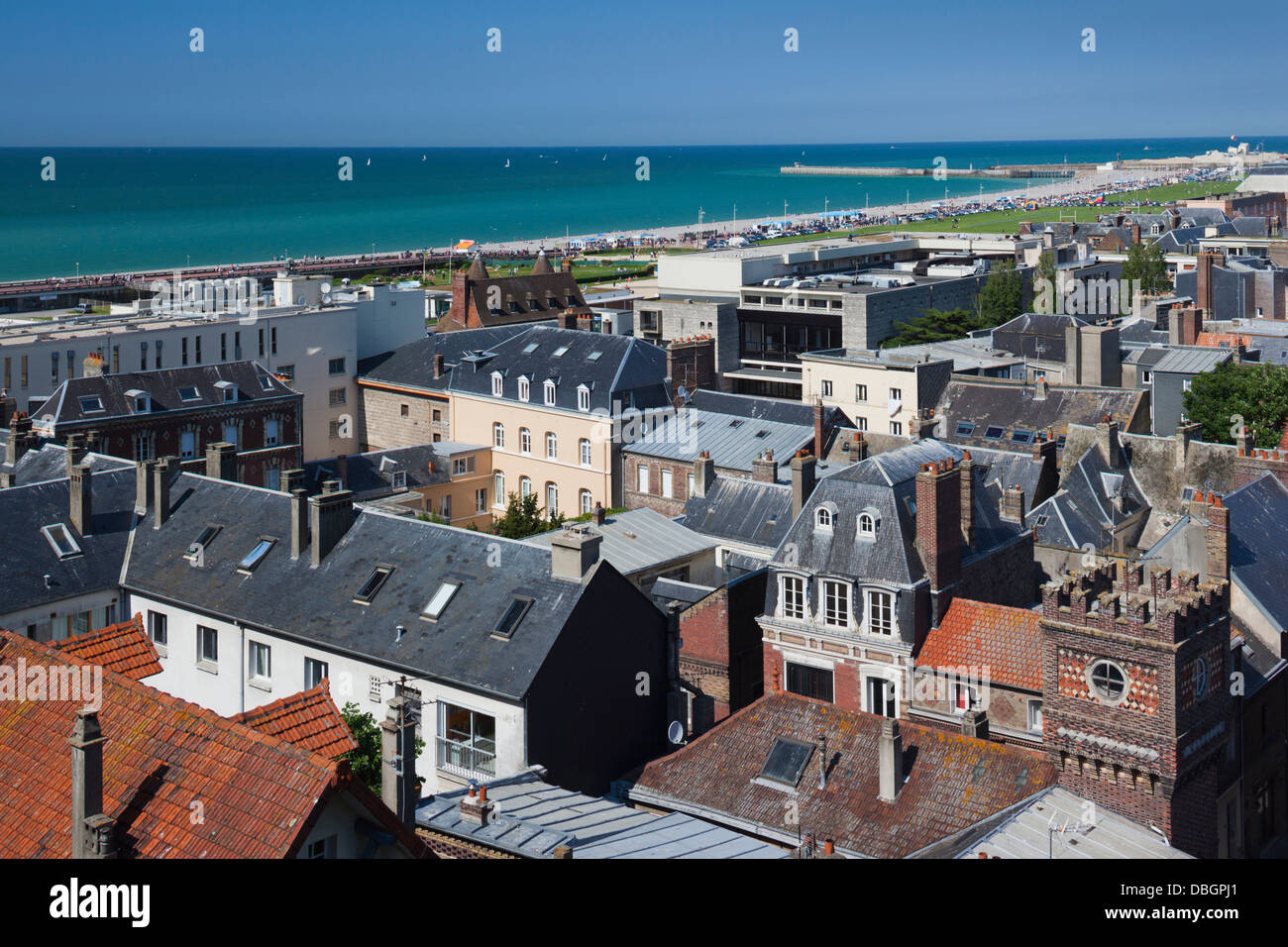 France, Normandy, Dieppe, elevated city view from Dieppe Chateau Musee, town castle museum Stock ...