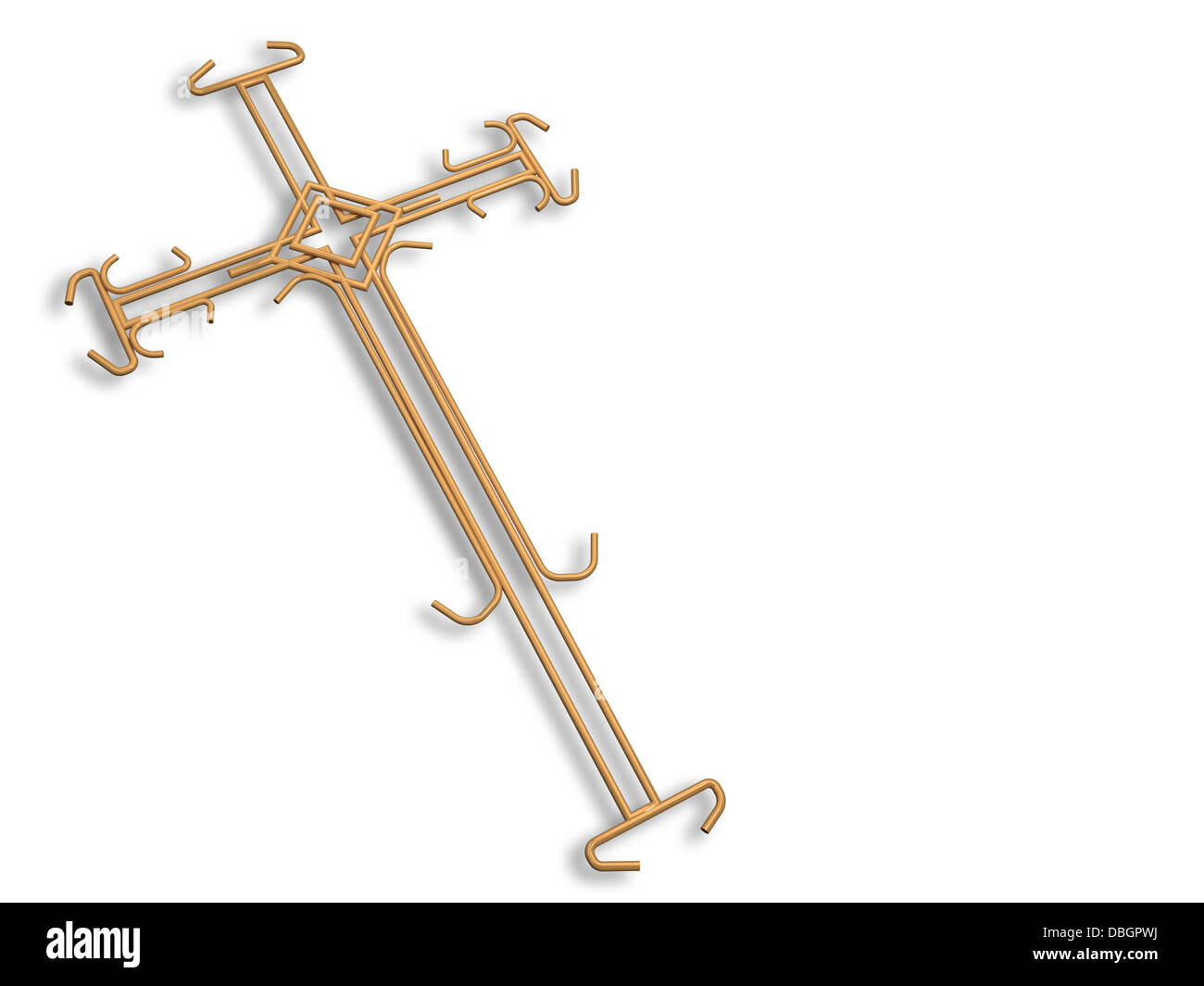 Cross made from wire isolated on white Stock Photo - Alamy